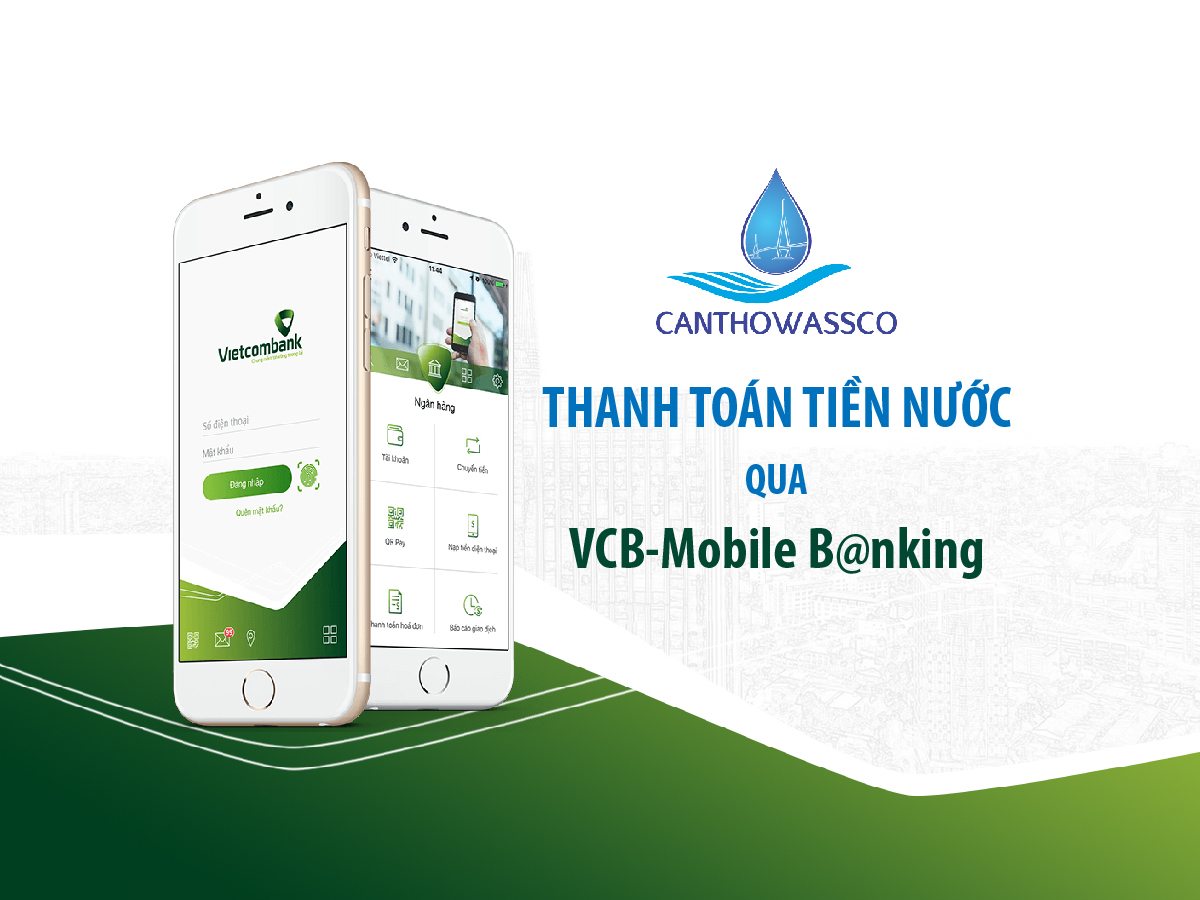 Hướng dẫn thanh toán tiền nước qua ứng dụng VCB-Mobile B@nking